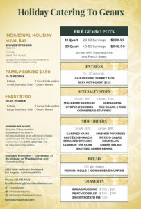 Holiday Menu | Harold & Belle's